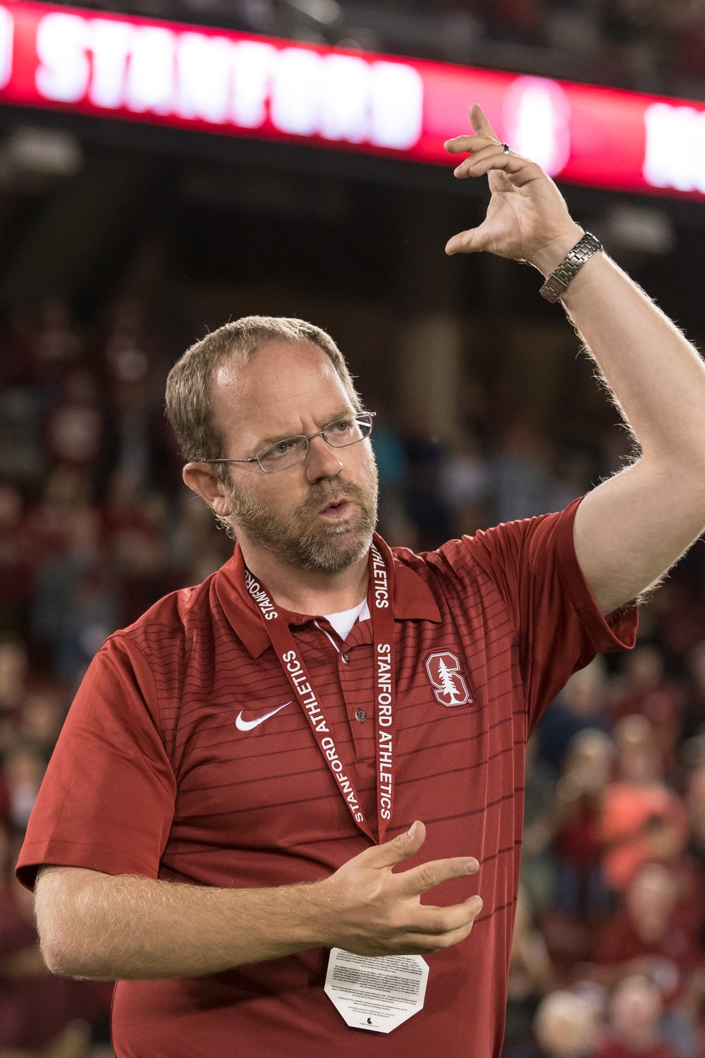 Director Russell Gavin helps the Stanford Band play on | Stanford Report